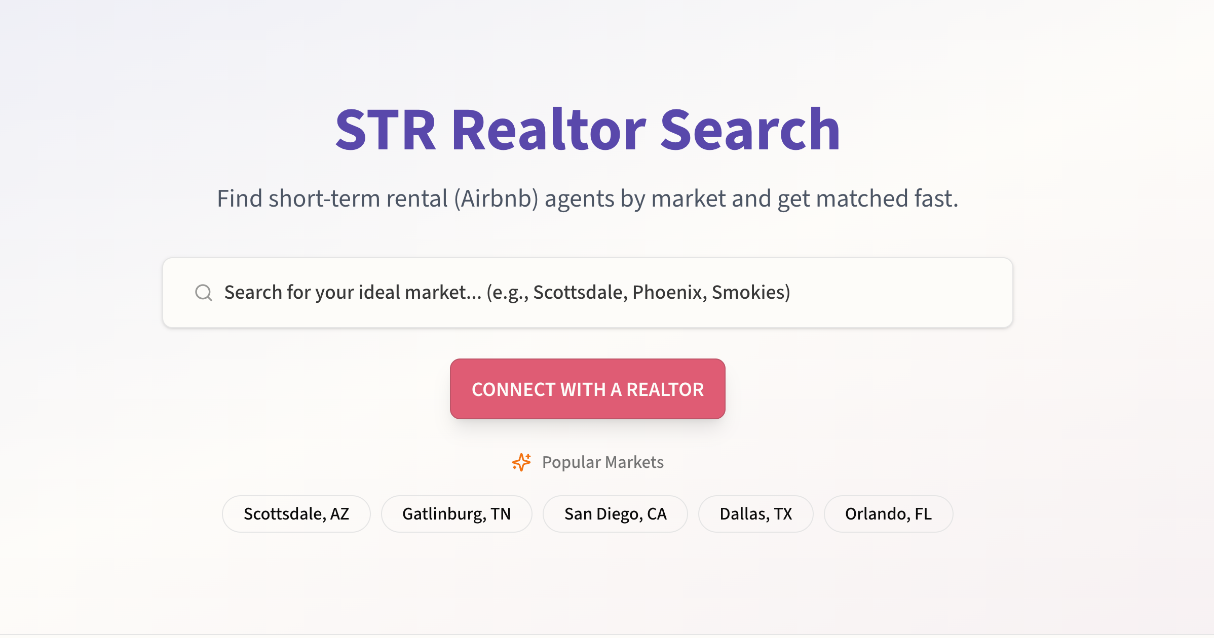 Chalet: Find Short-Term Rental Realtors by Market | Instant STR Agent Match